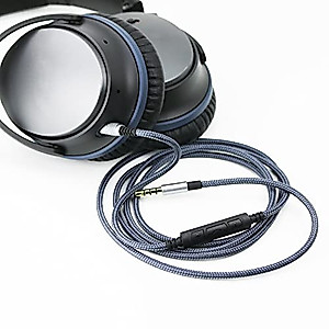 NewFantasia Audio Cable Compatible with Bose 700, QuietComfort 35, QC25, QC35 II, QC35, QC45 Headphone, Remote Volume Control Mic for Samsung Galaxy Xiaomi Huawei Android Phone 4.3FT