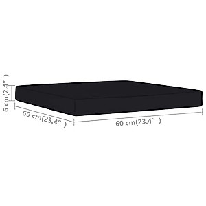 imasay Floor Pallet Cushion 23.6"x23.6"x2.4" Black Fabric