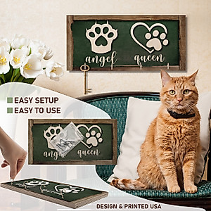 Personalized Animal Keyhook w/Name - 6"x12", 6 Background, 4 Design - Customized Paw Key Holder for Home Decorations - Custom Dog Wood Keyhooks Birthday Housewarming Gift - Cat Hanging Key Holders C1