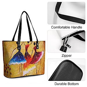 Womens Handbag Spanish Dance Girls Leather Tote Bag Top Handle Satchel Bags For Lady