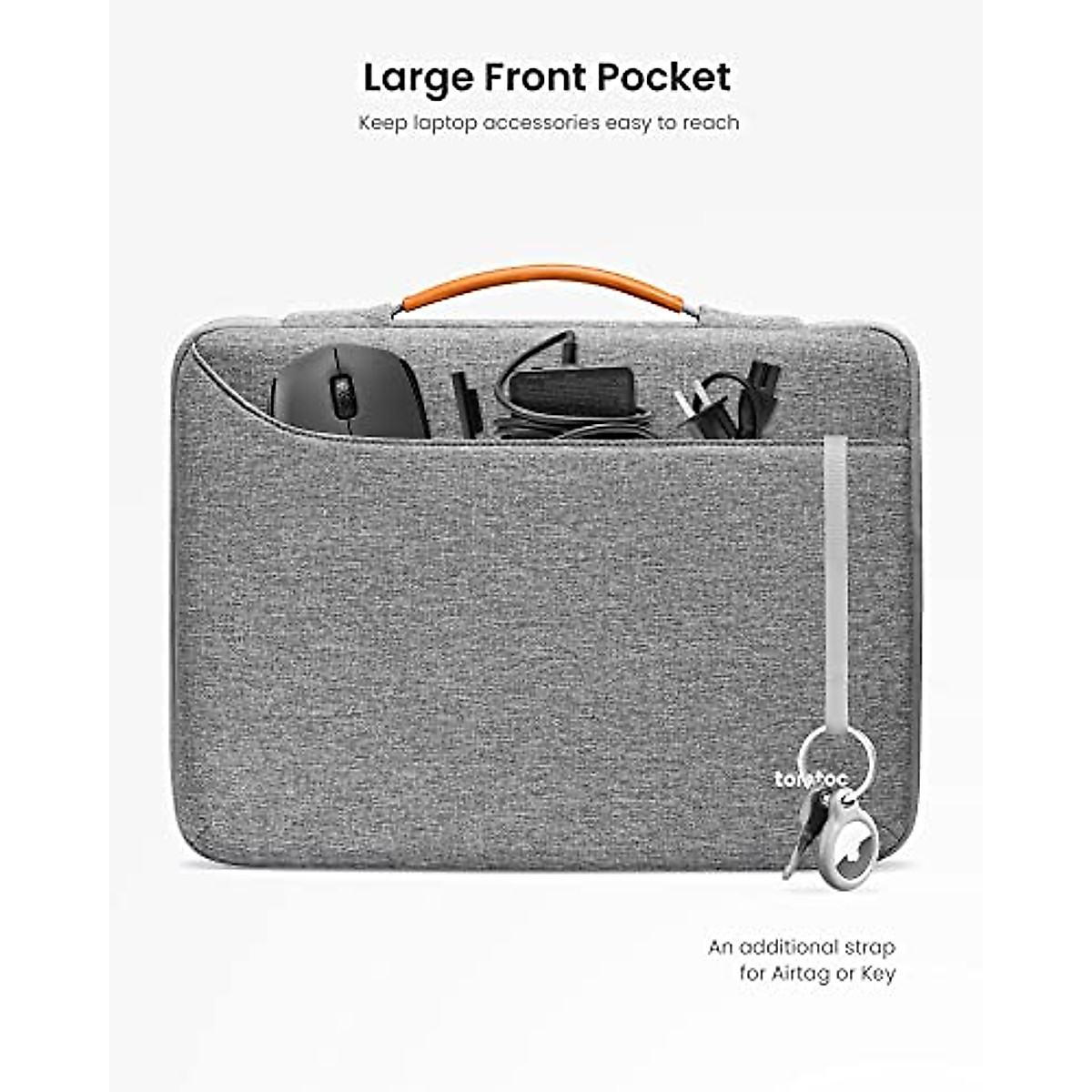 tomtoc 360 Protective Laptop Bag for 14-14.4 Inch, Lightweight Laptop Sleeve with Handle, Front Pocket, Water-Resistant, Durable Case for ASUS, Dell, Lenovo, Acer, HP