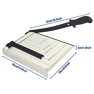 A4 Paper Trimmer Paper Cutter Heavy Duty Metal Base Trimmer Gridded Paper Photo Guillotine Craft Machine 12 inch Cut Length 10 Sheets Capacity for Office Home Use