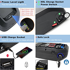 FcotMiue Ebike Battery Pack 52V 15Ah Electric Bike Downtube Batteries for 500W 750W 1000W Bafang Voilamart AW Ebikeling and Other Motor Convertion kit DIY