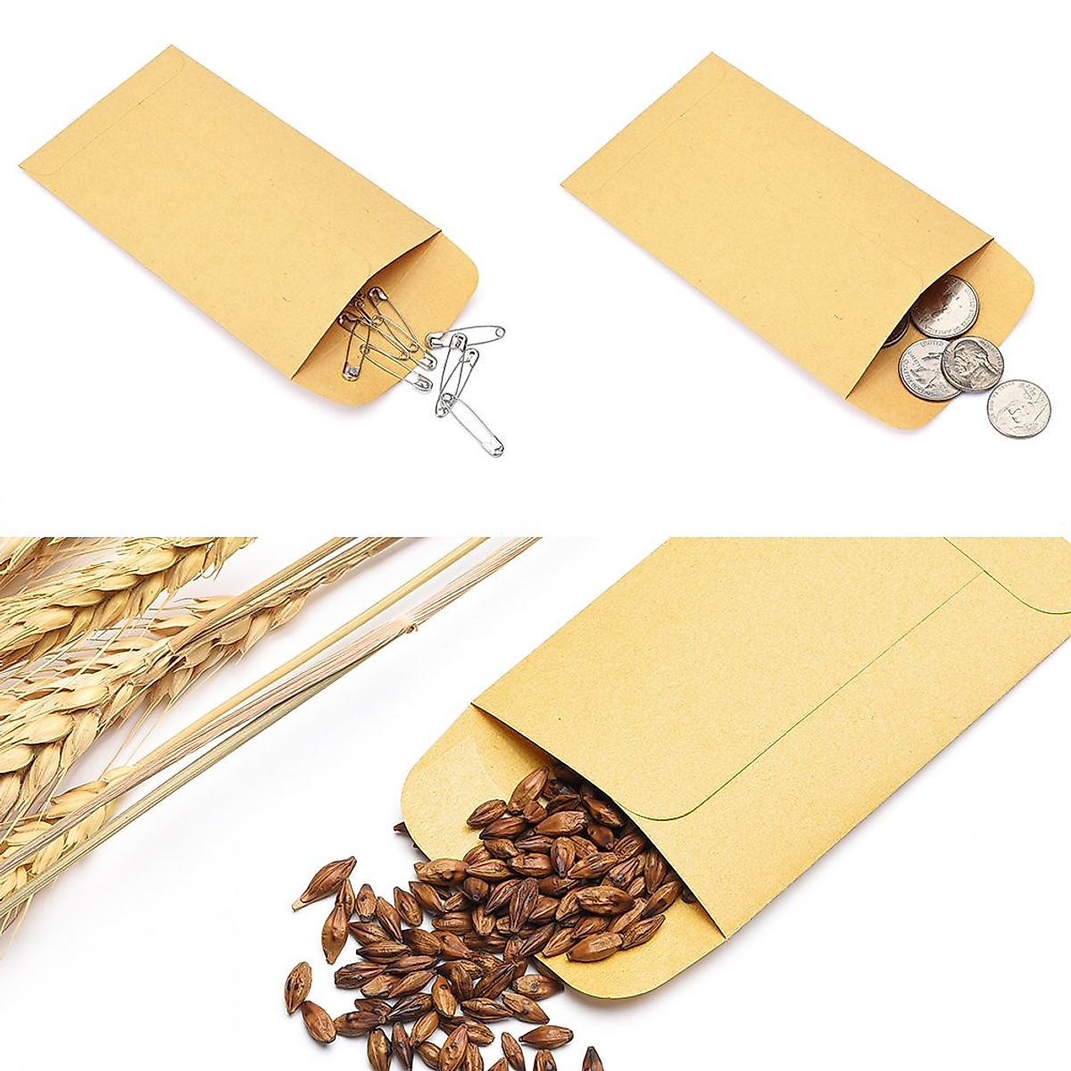 Acko #1 Coin and Small Parts Envelopes 2-1/4 x 3-1/2 Brown Kraft Envelopes with Gummed Flap for Home Office Garden 500pcs