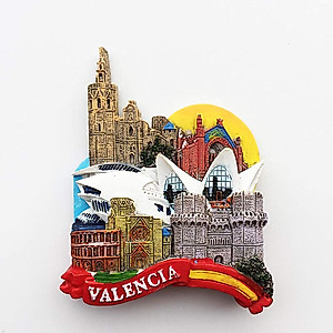 Valencia Spain 3D Fridge Magnet Travel Souvenir Gift Collection,Home & Kitchen Decoration Magnetic Sticker Valencia Refrigerator Magnet