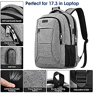 BIKROD Backpack for Men, School Backpack for Teen Water Resistant Back Pack with USB Charging Port, Adult Business Anti Theft Durable Work Computer Bag Gifts Fits 17.3 Inch Laptop