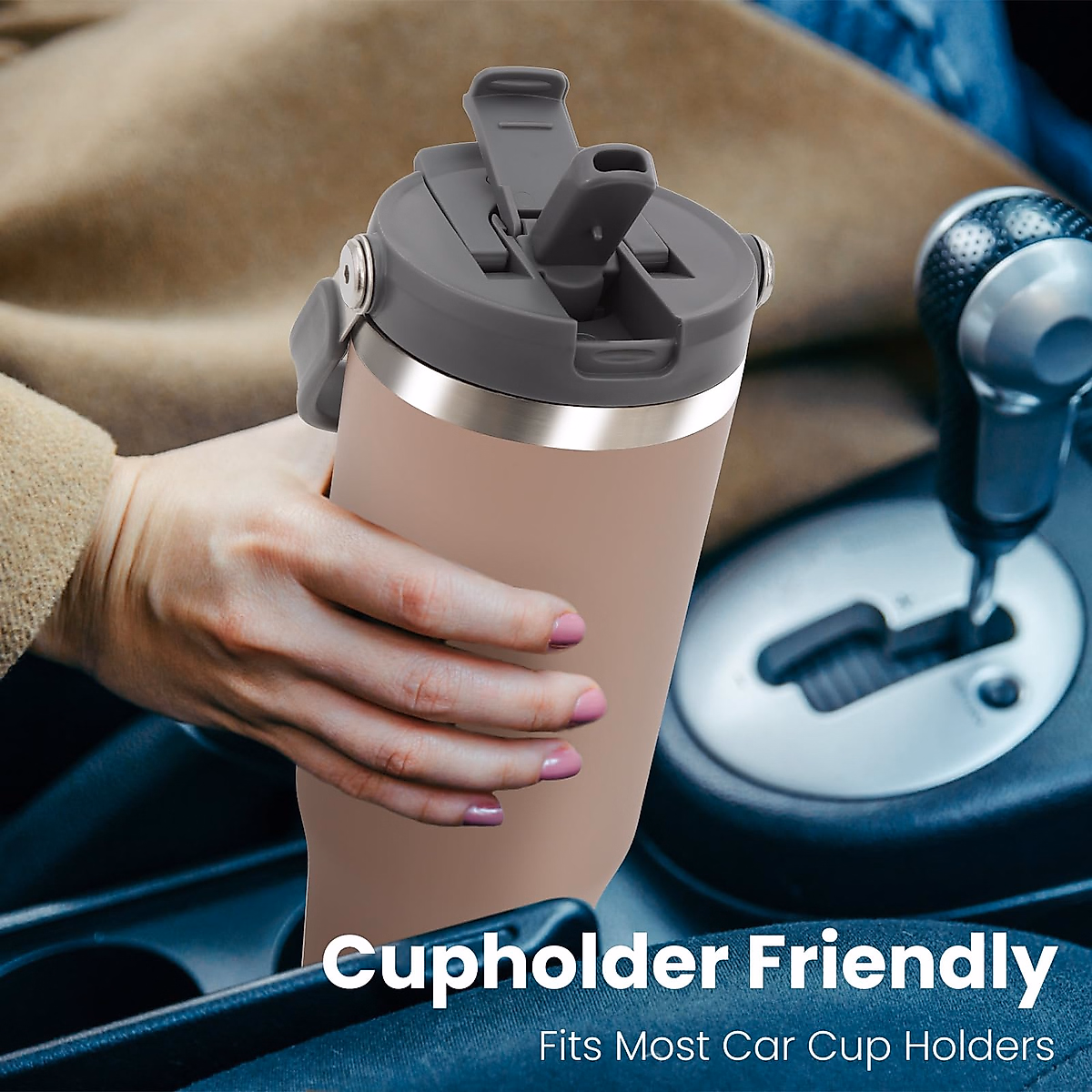 Riley Joy 40 oz 2.0 Stainless Steel Tumbler with Leak-Proof Lid and Straw, Double-Wall Vacuum Insulated Travel Mug for Coffee, Iced Tea, or Water - Ideal for Commutes and Outdoor