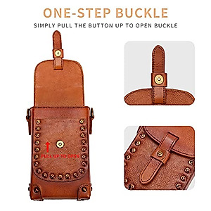 Montana West Crossbody Handbag Genuine Leather Shoulder Bag Mini Vintage Cell Phone Purse for Women Brown MWG02-9062_BR