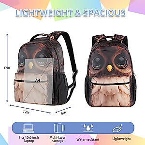 Owl Backpack for Boys Girls large 17-inch Laptop Travel Laptop Daypack School Bag with Multiple Pockets