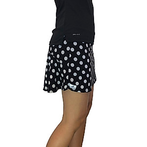 Black & White Polka Dot Flutter Style Golf/Tennis Skort/Skirt (Small)