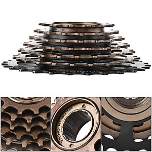 Maxmartt Cassette Flywheel, 7 Speed Bike Cassette, 14T-28T Bike Rear Multistage Flywheel,Bicycle Freewheel Cassette Sprocket 7 Speed Mountain Bike Replacement Accessory