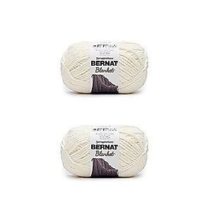 Bernat Blanket Vintage White Yarn - 2 Pack of 300g/10.5oz - Polyester - 6 Super Bulky - 220 Yards - Knitting/Crochet