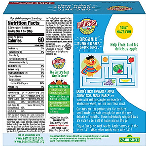 Earth's Best, Sesame Street Sunny Days Apple Snack Bars, (7-0.67 Oz) 4.69 Oz