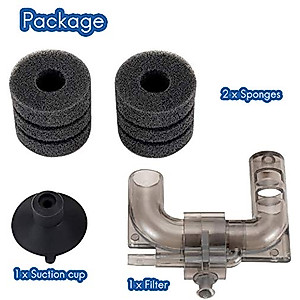 capetsma Nano Aquarium Filter Sponge Fish Tank Filter, Ultra Quiet Sponge Filter Worked with Aquarium Air Pump, Include Spare Sponge and Bio Balls.