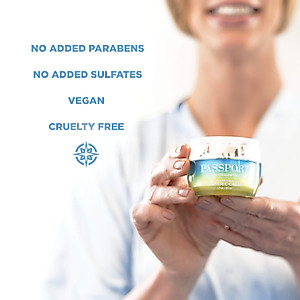 Passport to Organics Clear Face Turmeric Cream - Lightweight Face Cream for Sensitive Skin - Anti-Aging Skin Care with Vitamin E, Turmeric, Aloe Vera & More - Everyday Face and Neck Cream - 1.7oz