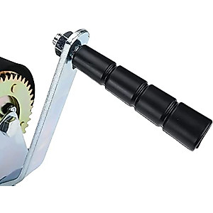 BTSHUB 1000lbs Hand Winch, Hand Crank Strap Cable Gear Winch Durable Gears, Resist Wear & Tear Steel Marine Towing Winches ATV Boat Trailer