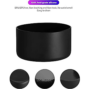 WAPEST Protective Silicone Boot for 32oz - 40oz Hydroflask, Simple Modern, Takeya, Iron Flask and Most Wide Mouth Water Bottle, BPA Free Bottom Silicone Sleeve Cover Water Bottle Accessories, White