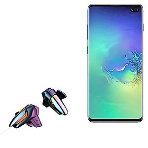 BoxWave Gaming Gear Compatible with Samsung Galaxy S10 Plus (Gaming Gear by BoxWave) - Touchscreen QuickTrigger, Trigger Buttons Quick Gaming Mobile FPS for Samsung Galaxy S10 Plus - Jet Black