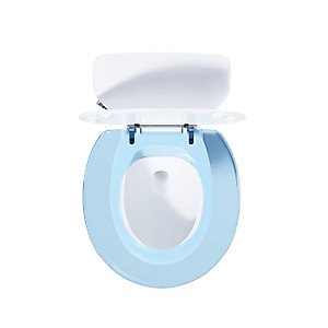 ANZZI XL Comfort Round Oversized Toilet Seat with Cover, Durable High Grade Plastic and Stainless Steel Hinges 800 Pound Capacity Closed Toilet Seat in White (T1-AZ301WH)