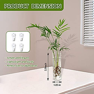 Vumdua Wall Hanging Planters, 4 PCS Glass Planters Hanging Glass Terrarium, Glass Plant Containers Wall Vase Perfect for Propagating Hydroponic Plants Home Garden Wedding Decor