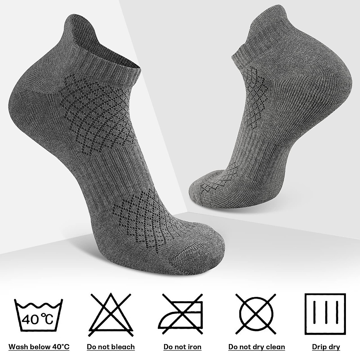 COOPLUS Mens Cotton Socks Ankle Athletic Cushion Running Socks for Men Moisture Wicking Breathable 6 Pairs