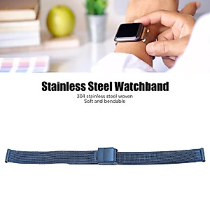 Mesh Stainless Steel Watchband, Flexible Soft Watch Strap Replacement Accessory Portable for Men Women for Home(22MM)