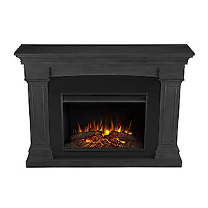 Real Flame Deland Grand Electric Indoor Fireplace with Remote Control, Realistic Infrared Fireplace with Heater, White