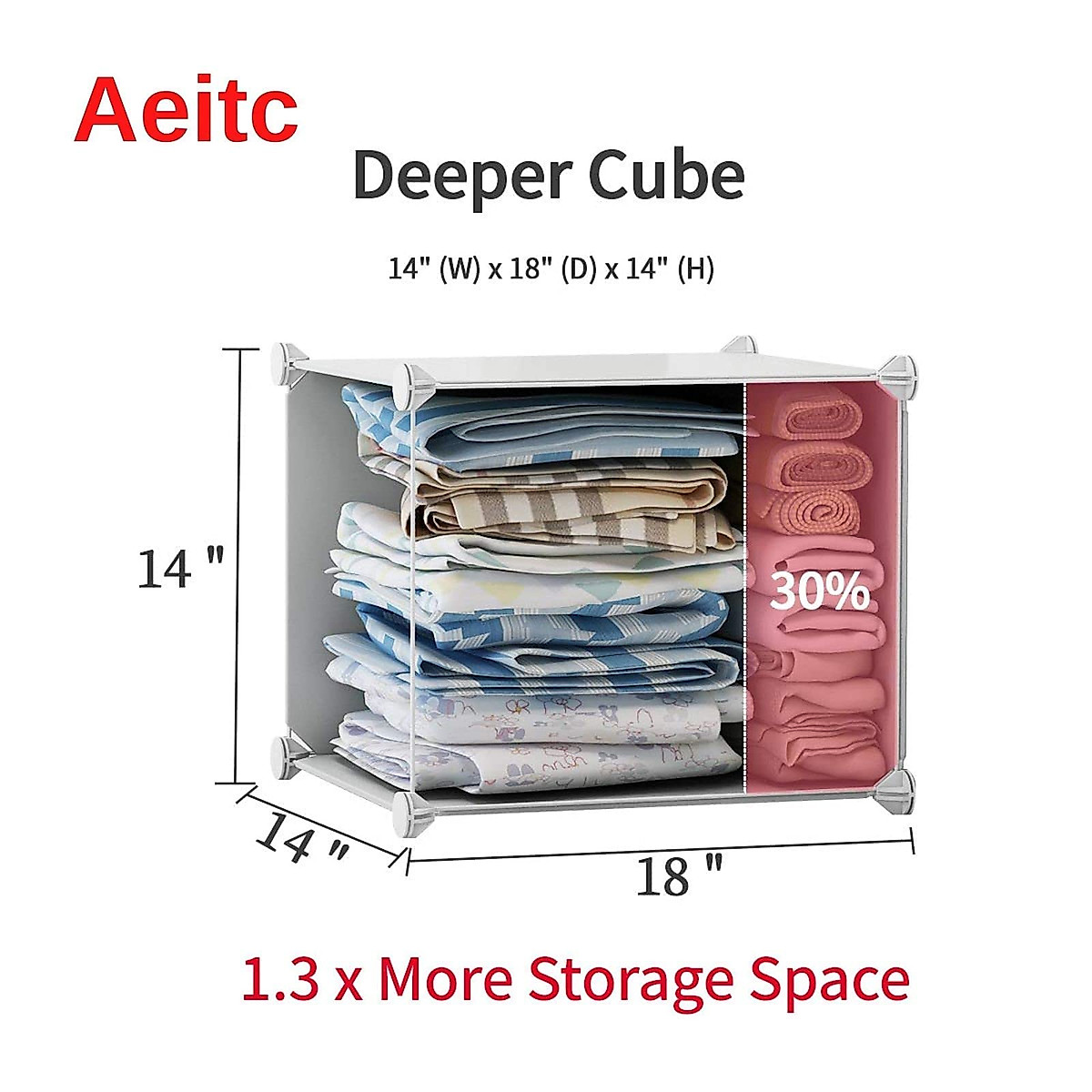 Aeitc Cube Storage Closet Organizer Cube Organizers Storage Shelves for Bedroom, Living Room, Office - 9 Cube, White