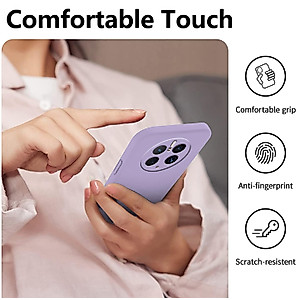 Wousunly Compatible with Huawei Mate 50 Pro Case Silicone Liquid Dark Green, Soft Smooth Touch Huawei Mate 50 Pro Phone Case Silicone Shockproof Thin Cover (Purple)
