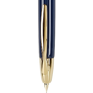 PILOT Vanishing Point Collection Refillable & Retractable Fountain Pen, Blue Barrel with Gold Accents, Blue Ink, Medium Nib (60266)