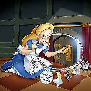 FOTAP Alice Bracelet She Believed She Could So She Did Inspirational Encouragement Bracelet Alice Fans Gifts Alice Gift (Alice SB)