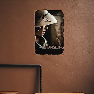 Changeling Metal Tin Sign Garage Sign Wall Decoration Old Car Shop Movie Poster Oil Station Sign 8 × 12 inches