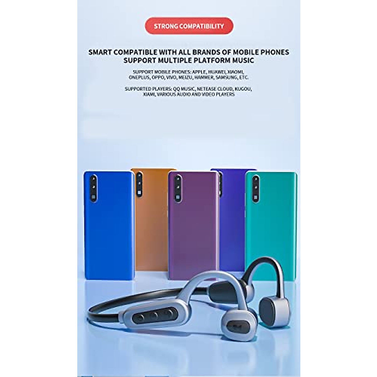 GULSARAYI Bone Conduction Headphones,Open Ear Bluetooth Headphones with Built-in Mic,IP68 Waterproof Wireless Sport Headset for Running Workout Gym Swimming