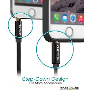 FosPower Audio Cable (15 FT), Stereo Audio 3.5mm Auxiliary Short Cord Male to Male Aux Cable for Car, Apple iPhone, iPod, iPad, Samsung Galaxy, HTC, LG, Google Pixel, Tablet & More