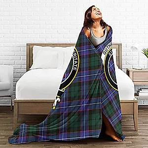 Jun2K Ultra-Soft Micro Fleece Blanket,Guthrie Tartan Clan Badge Throw Blanket Sheet 80"x60"