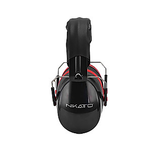 NIKATTO Noise Reduction Earmuffs/Professional Ear Defenders/Luxury Folding / 26 DB/Construction/Work/Black and Red