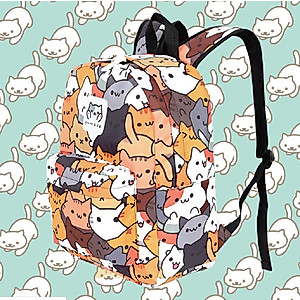 GK-O Cute Cat Canvas Backpack School Shoulder Bag Laptop Bag