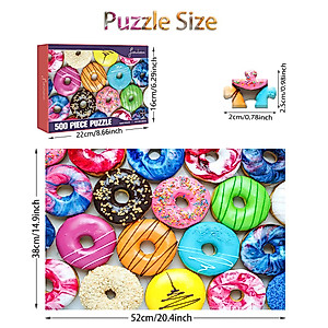 500 Pieces Jigsaw Puzzles Donuts for Adults and Teens and Kids Family Happy Gift Idea New