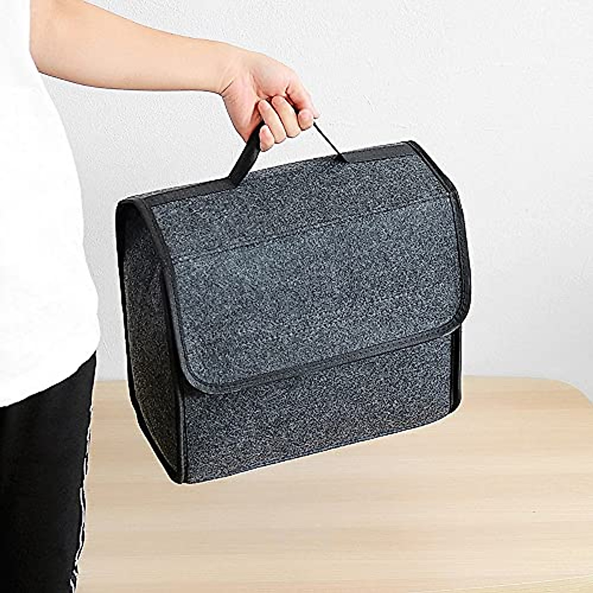 GEEKLLS Shoe rack organizer Portable Foldable Car Trunk Organizer Felt Cloth Storage Box Case Auto Interior Stowing Tidying Container Bags Backseat