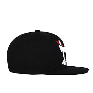 Quanhaigou Men's Black Snapback,Big Teeth Adjustable Baseball Hat 3D Embroidery Cartoon Caps