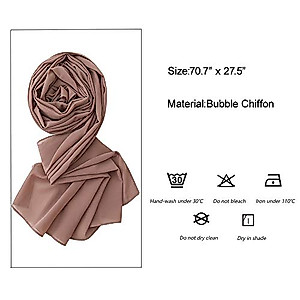 Yeieeo Chiffon Hijab for Women - Long and Soft Hijab Scarf Solid Color (Antique Pink)