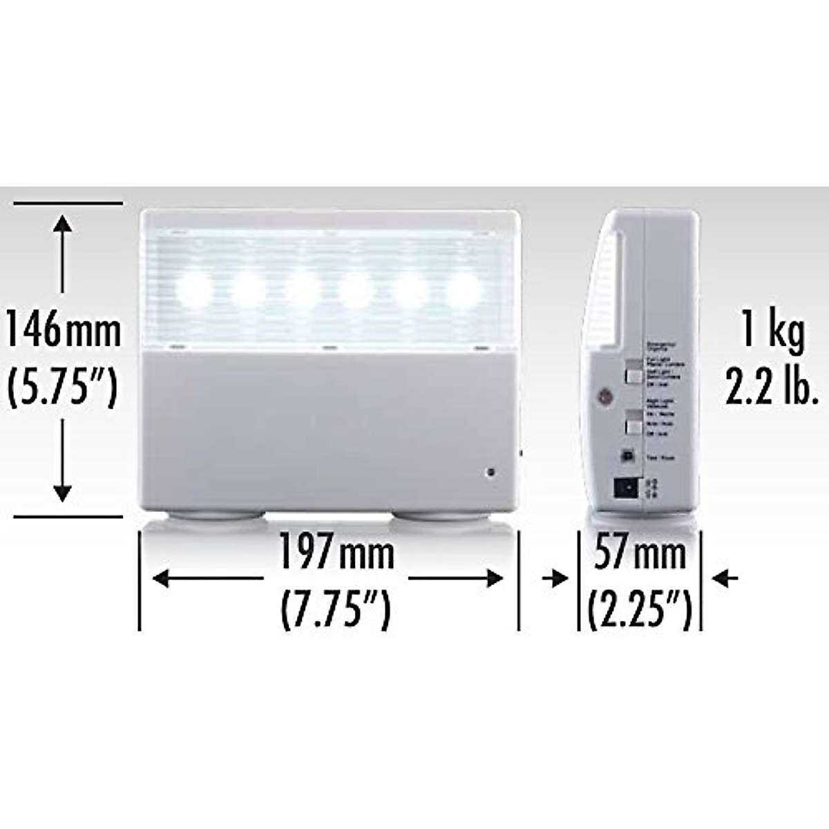 Ideal Security Rechargeable Built-in Battery Operated Emergency Light, White (200 Lumens), Single