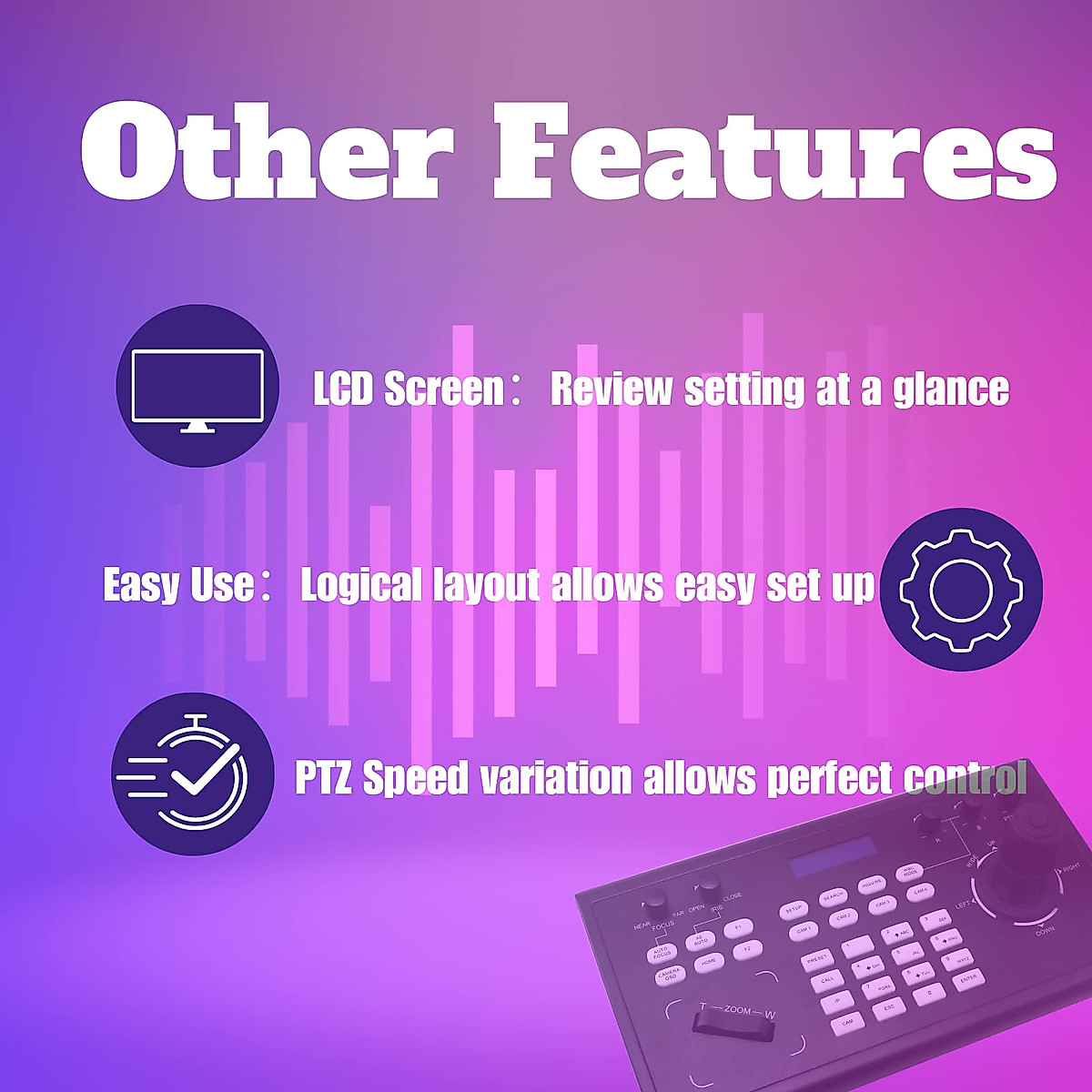 Zowietek PTZ Camera 4D Joystick Controller PoE| PTZ Universal Keyboard | Visca PELCO-D/P | RS232 RS422 RS485 | Controller for NDI PTZ Camera Live Streaming in Church, Meeting, Video Conference