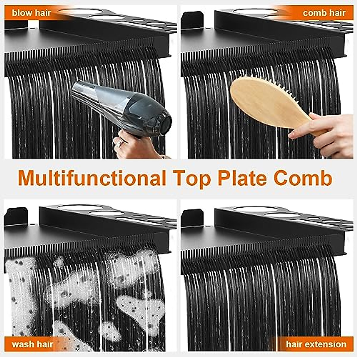 JOSTZHXIN Salon Rolling Tray with 2 Magnetic Bowls, Hair Extension Tool Cart for Hairdressers, Professional Color Tray Trolley for Home Use