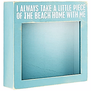 Primitives by Kathy Seashell Holder - Coastal Decor, Glass Display, Treasure Chest, Room and Bedroom Decor