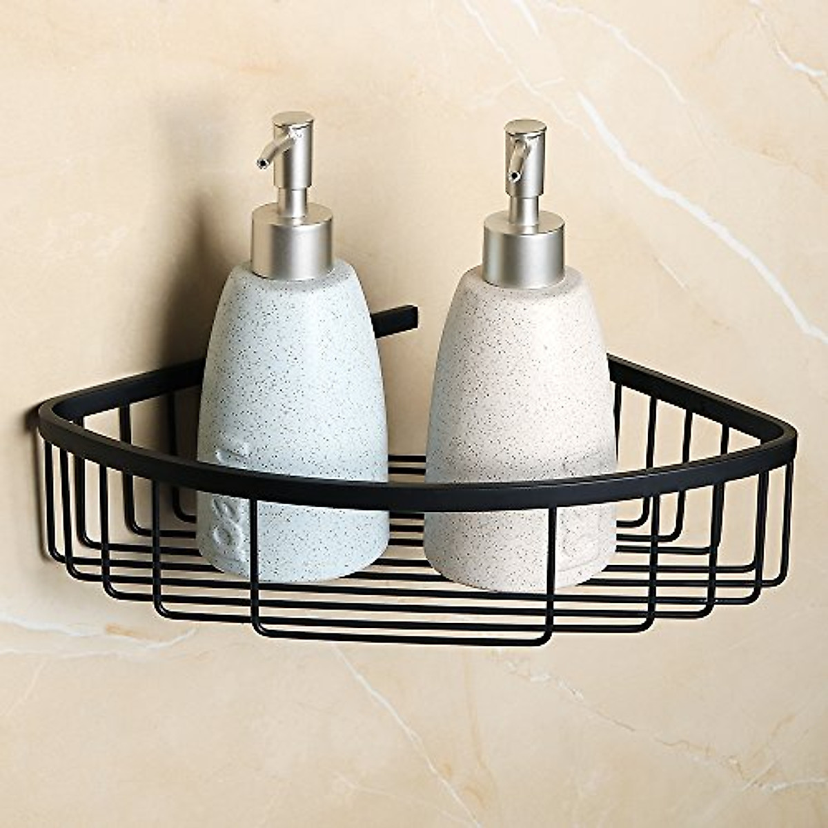 Alise GY200-B SUS 304 Stainless Steel Shower Caddy Bathroom Corner Basket Storage Wall Mount,Matte Black