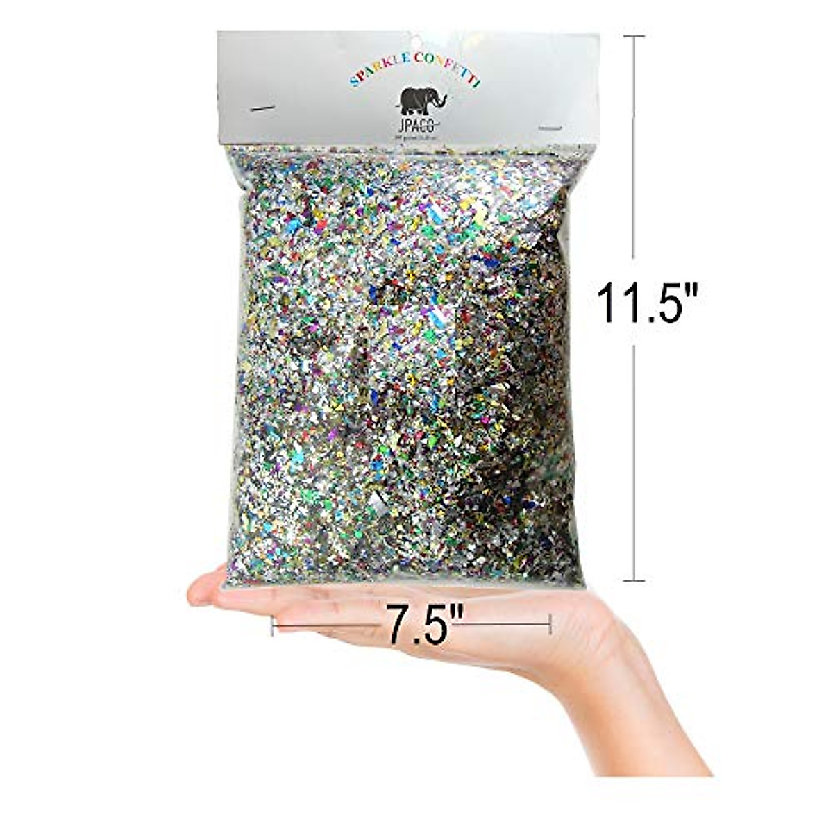 Sparkle Metallic Confetti - Jumbo Mylar Rainbow Foil Confetti Bag Perfect for New Years, Surprise Parties, Birthdays, Photo Shoots, Engagements & Weddings (300 Grams) by JPACO