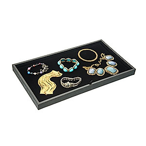 SE Black Cushioned and Flocked Jewelry Tray Insert - J37514F-PAD