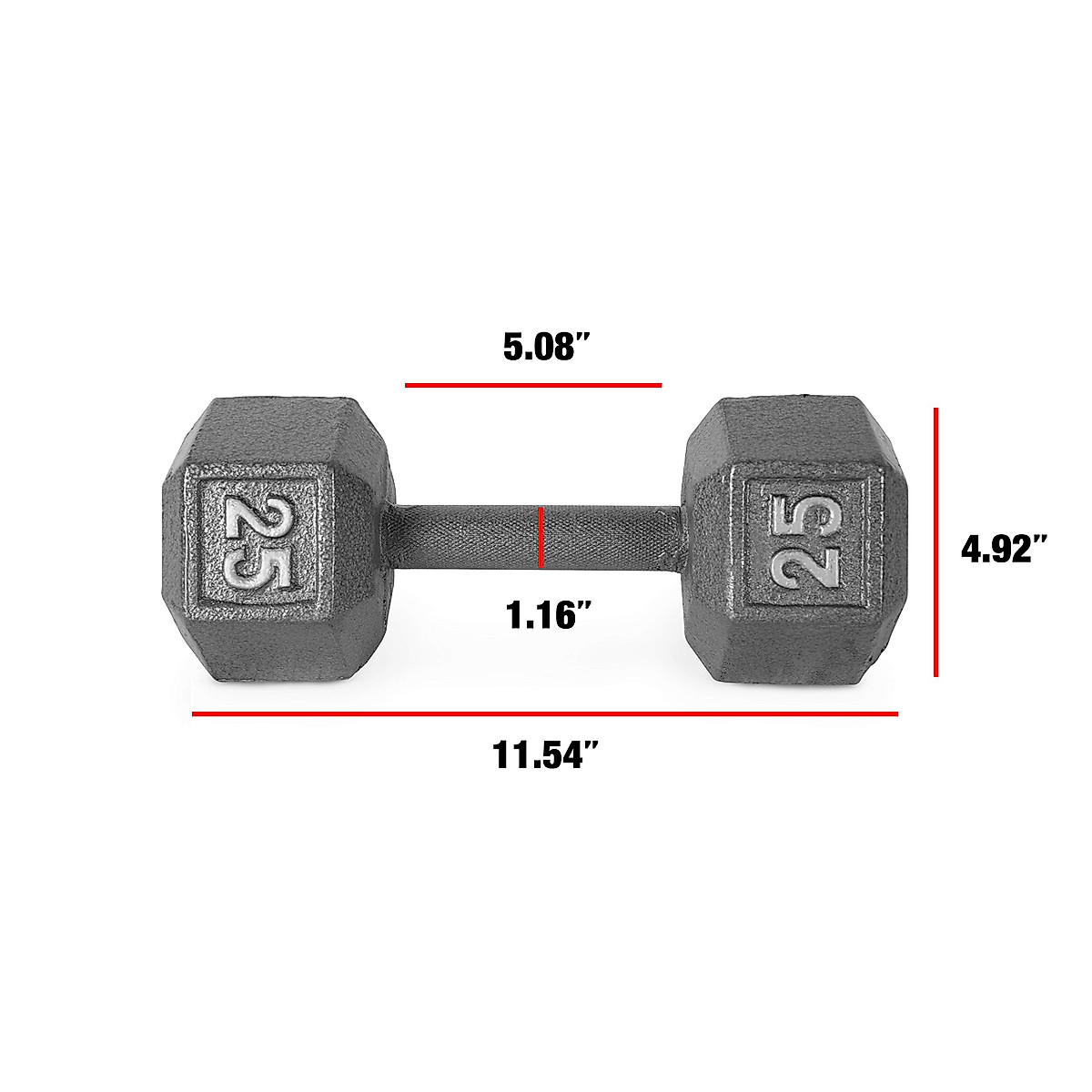 CAP Barbell Solid Hex Single Dumbbell (25-Pound)