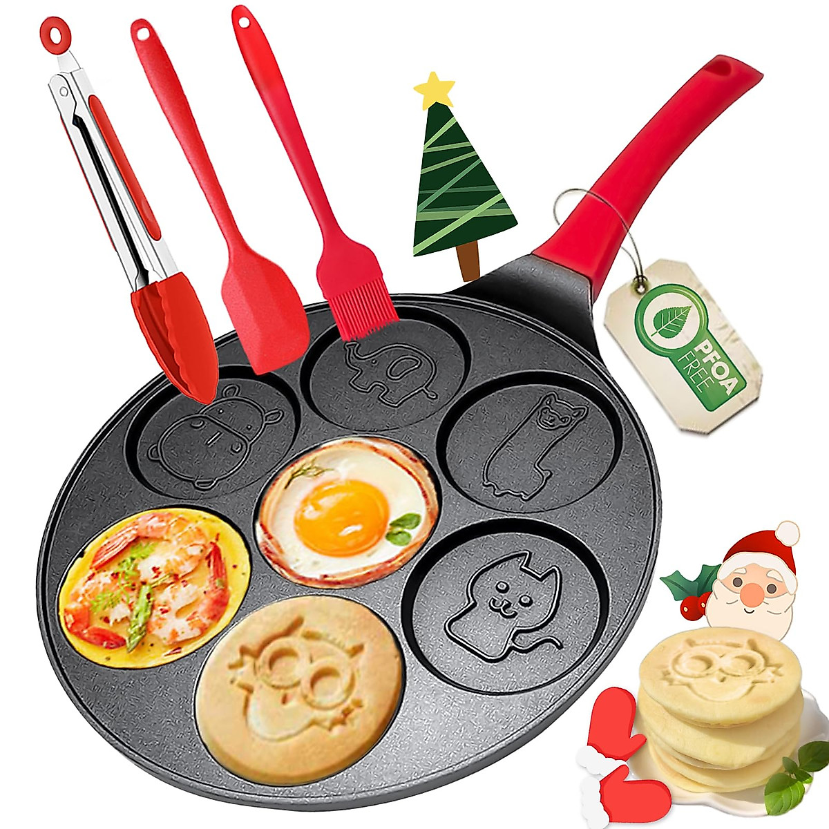 DAYOOH Pancake Maker for Kids, Waffle Maker Breakfast, Sarten Para Pancakes, Egg Cooker Pan Mini Pancakes Pan Animal Pancake Molds Pancake Shapes Nonstick Crepe Pan Pancake Griddle